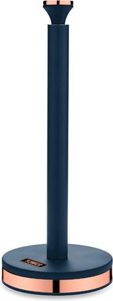 Tower T826133MNB Cavaletto Küchenrollenhalter mit weicher Unterlage, Mitternachtsblau und Rotgold, 13.5 x 13.5 x 34 cm