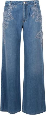 Ermanno Scervino Femme, Jeans, Bleu, Taille: 36 FR Jeans avec broderie florale
