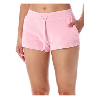Sporty & Rich Signature Logo Krystal Short - - Shorts - Damen - Rosa - M