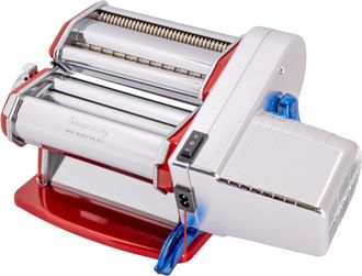 Imperia Electric Klassische Linie. Elektrische Nudelmaschine. 100% Made in Italy. Frischpastamaschine aus Stahl mit 220V Elektromotor. Elektrische Teigmaschin