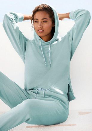 Buffalo Hoodie Kapuzensweatshirt mit gro&szlig;em R&uuml;ckenprint- mit Glanz-Effekt, Loungewear
