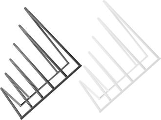 Cabilock 2 St&uuml;ck Dreieckiger Buchst&auml;nder Magazinhalter Desktop Organizer f&uuml;r B&uuml;cher Akten CD Kratzschutz Rundes Eckdesign f&uuml;r B&uuml;ro Schule Zuhause Schwarz Wei&szlig;