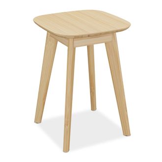 Relaxdays Esszimmerhocker aus Bambus, Sitzhocker K&uuml;che, Flur & Bad, HxBxT: 46 x 33 x 33 cm, Hocker f&uuml;r Pflanzen, natur