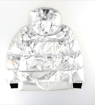 Stella McCartney Metallic Colorblock Down Jacket - Gray