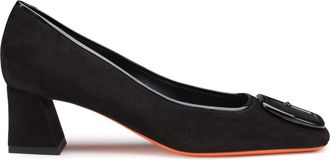 Santoni Femme, Chaussures, Noir, Taille: 38 EU Escarpin &agrave; talon moyen en daim