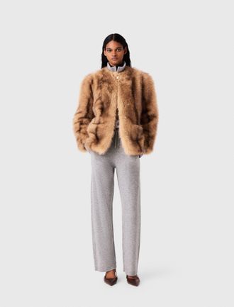 Maje Manteau Mi-long En Fausse Fourrure - Beige - Taille 1 - Maje