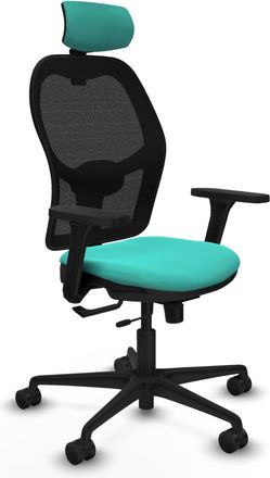 Piqueras y Crespo Ergonomischer Stuhl mit 3D-Armen, h&ouml;henverstellbarer Lendenwirbelst&uuml;tze und h&ouml;henverstellbarem Kopfteil und Neigungsverstellung, ausgestattet mit Sync