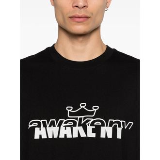 Awake NY Logo-Print Cotton T-Shirt - Black
