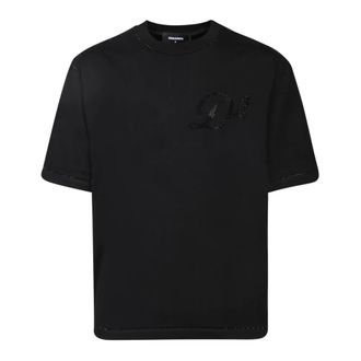Dsquared2 Homme, Tops, Noir, Taille: S Sequin Embro T-shirt