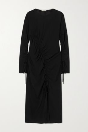 Holzweiler Opinion Midikleid Aus Cr&ecirc;pe Mit Raffungen - Schwarz