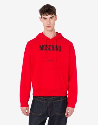 Moschino Sweat-shirt en coton biologique imprimé - Rouge