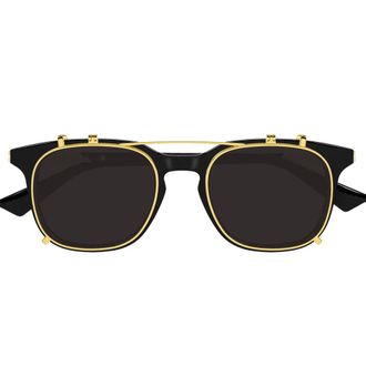 Bottega Veneta Homme, Accessoires, Noir, Taille: 49 MM Lunettes de soleil rectangulaires &agrave; clip