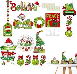 Generic Weihnachts-Stufentablett, abgestuftes Tablett f&uuml;r den Bauernhof, Tischdekoration, Holzschilder, rustikale Tischschilder mit Bauernhof und Liebe f&uuml;r da