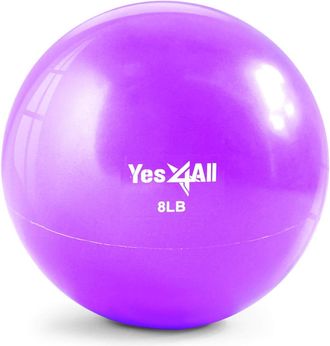 Yes4All HWGX Toning Ball Weich gewichtet, 3.6 kg Lila einzeln Krafttraining Gewichte & Zubeh&ouml;r Medizinb&auml;lle f&uuml;r Pilates, Yoga, Fitness