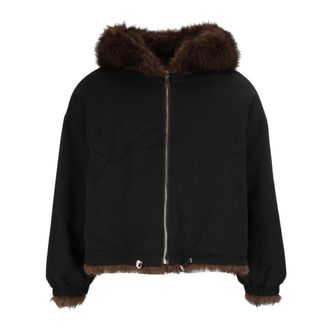 Bully Jacke aus Stoff und Kunstpelz - - Jackets - Damen - Schwarzk - XS