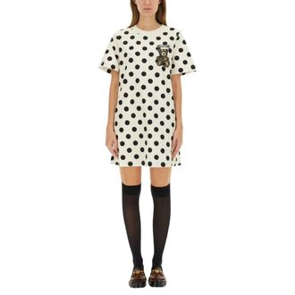 Moschino Teddy Polka Dots Kleid - - Dresses - Damen - Wei&szlig; - M