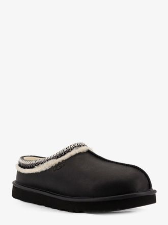 UGG Mens Leather Slip-On Shoes Black Loafers