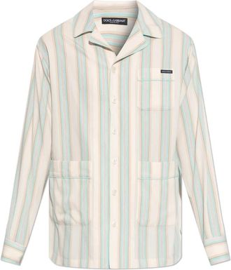 Dolce & Gabbana Homme, Chemises, Beige, Taille: XL Chemise &agrave; Rayures