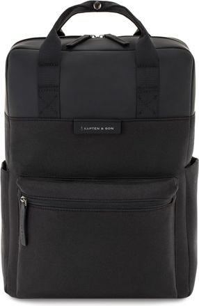 Kapten & Son Rucksack Bergen Small All Black 9 L | Kleiner Rucksack Damen & Herren Schwarz | Tagesrucksack mit 11 Laptopfach | vegan & wasserabweisend