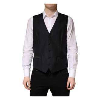 Dolce & Gabbana Homme, Costumes, Noir, Taille: L Gilet de costume &agrave; simple boutonnage