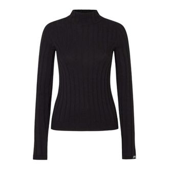 Pepe Jeans London Schwarzer Gerippter Baumwollwollpullover - - Knitwear - Damen - Blau - S