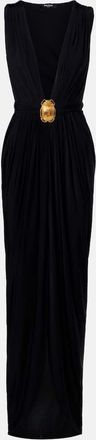 Balmain Verziertes Maxikleid aus Jersey