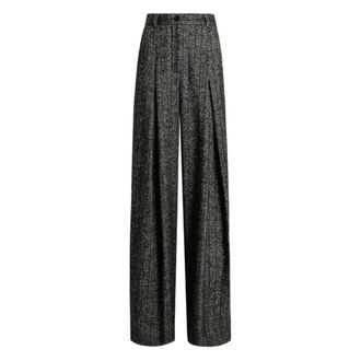 Dolce & Gabbana Hochtaillierte- plissierte Hose mit weitem Bein - - Trousers - Damen - Grau - S
