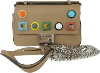 Fendi Pre-owned Chain Baguette Charm Bag - Femme - Pre-owned - Beige - Taille: ONE Size