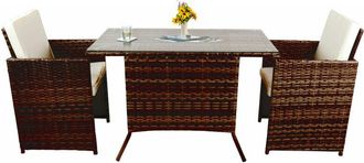 VCM 3-tlg Balkonset Gartenm&ouml;bel Set Rattan