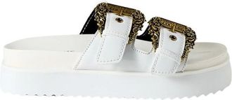Just Cavalli Femme, Chaussures, Blanc, Taille: 36 EU Metal Buckle Slides