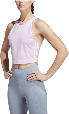 adidas Damen AEROREADY Made for Training 3-Stripes Crop Tank Top, Bliss Lilac, L