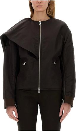 Courr&egrave;ges Bomber &agrave; col - Femme - Vestes - Brun - Taille: 38 FR