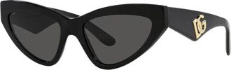 Dolce & Gabbana unisex, Accessoires, Noir, Taille: 55 MM Lunettes de soleil oeil-de-chat