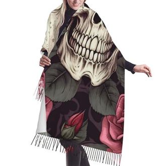 Generic Cr&acirc;ne Vintage, Fleur, Fant&ocirc;me, Halloween Gothique Femme &Eacute;charpe Douce Etole &Eacute;pais Foulard Pour Hiver Mariage Automne Soir&eacute;e