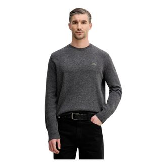 Lacoste Homme, Pulls, Gris, Taille: 2XL Pull Col Rond Laine Card&eacute;e