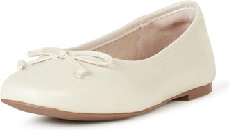 The Drop Damen Ballerinas Pepper mit Schleife, Knochen, 37.5 EU