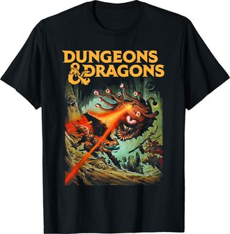 Dungeons & Dragons T-Shirt: Strike the Beholder - Herren, Schwarz, Klein, Kurzarm, Klassische Passform, Modern Fantasy T-Shirt