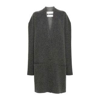 Jil Sander Longline Cardigan mit Knopfleiste - - Knitwear - Damen - Grau - M