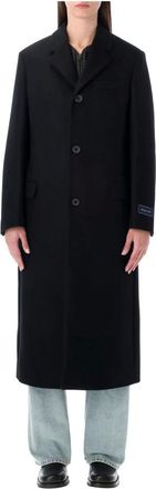 Sporty & Rich Femme, Manteaux, Noir, Taille: 40 FR Manteau en laine avec logo signature