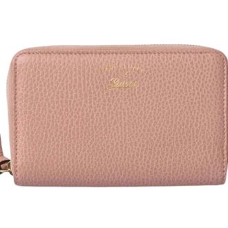 Gucci Portefeuille en cuir &agrave; rabat Pre-owned - Femme - Pre-owned - Rose - Taille: ONE Size