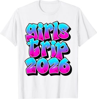 BDAZ 2026 Gruppenreise, Graffiti-Design f&uuml;r M&auml;dchen, Blau/Rosa T-Shirt