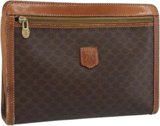Celine Pre-owned Macadam Canvas Hand Bag - Femme - Pre-owned - Brun - Taille: ONE Size