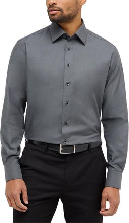 Eterna Male strukturiertes Langarmhemd MODERN FIT 44_H_1/1, 1/1, schwarz