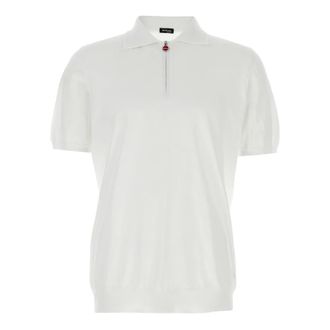 Kiton Homme, Tops, Blanc, Taille: 2XL Polo en nid dabeille