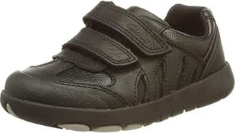 Clarks Garçon Fille Rex Stride T Basket, Cuir Noir, 25.5 EU
