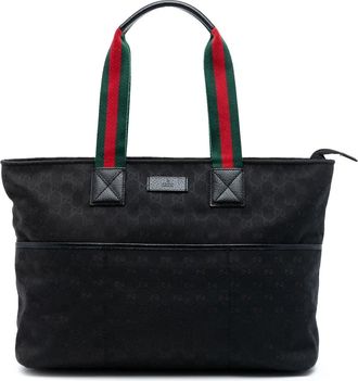 Gucci Shopper - GG Canvas Web Tote - Gr. unisize - in Schwarz - f&uuml;r Damen