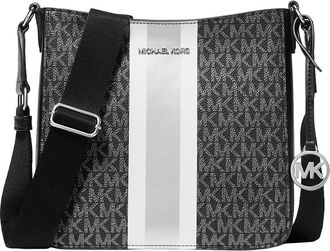 Michael Kors Jet Set Small Signature Logo Stripe Crossbody Bag Black