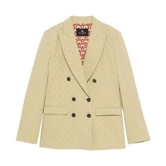 Etro Femme, Vestes, Beige, Taille: 40 FR Blazer crois&eacute; &agrave; motifs