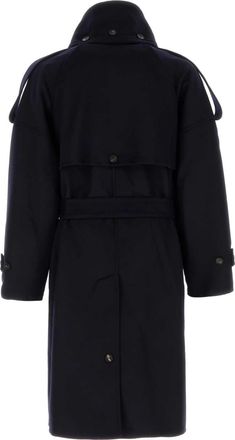 Ferragamo Cashmere Trench Coat - Navy