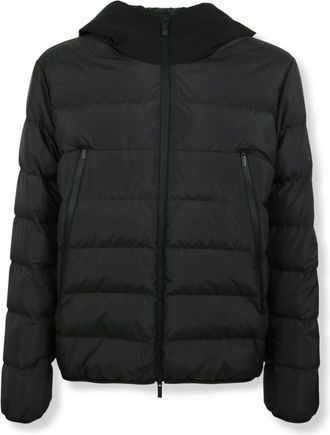 Moncler Homme, Vestes, Noir, Taille: L Vega Hooded Short Down Jacket